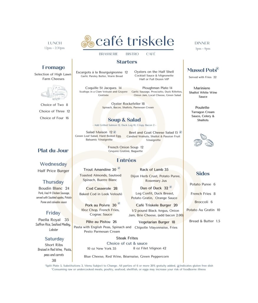 Cafe Triskele – Bistro in Lee MA Berkshires